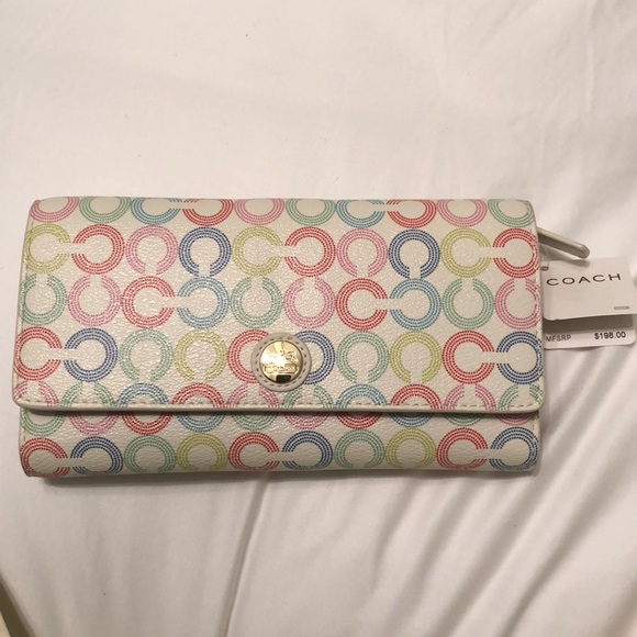 Coach | Bags | Coach Multicolor Wallet With Matching Checkbook | Poshmark
